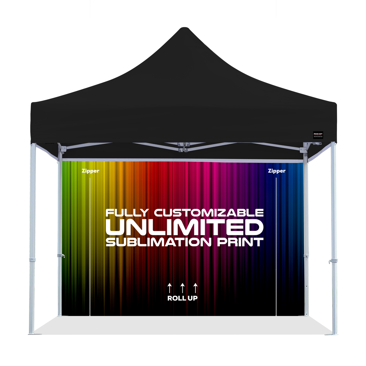 13ft Custom Canopy Door Wall | Printed Tent Wall with Zipper